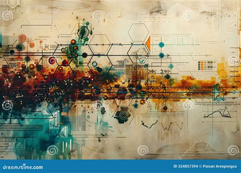 An Abstract Image Of Chemical Formulas Data Visualizations Stock Illustration Illustration Of
