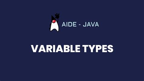Aide Tutorial Java Variable Types Youtube
