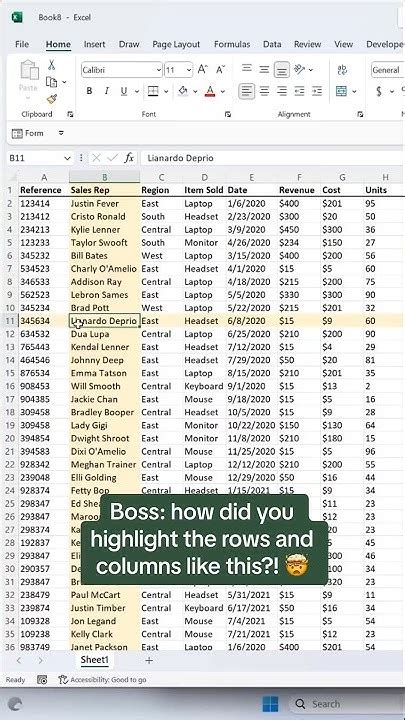 How To Highlight Active Row And Column Automatically Using Vba