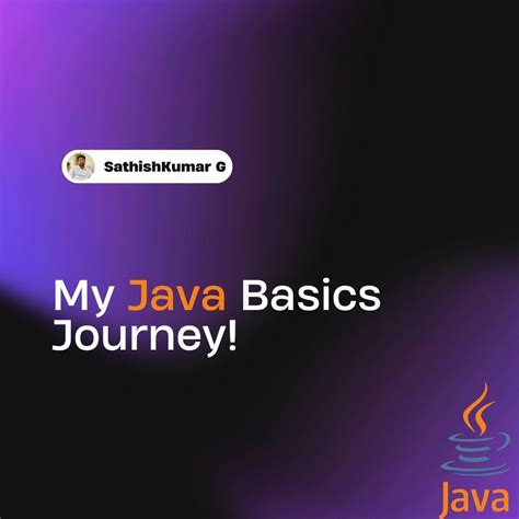 Sathish Kumar G On Linkedin Javabasics Learningjourney Codenewbie