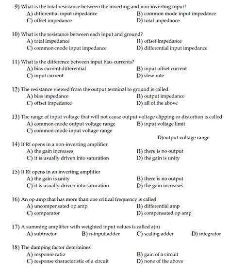 Solved 9 What Is The Total Resistance Between The Inverting