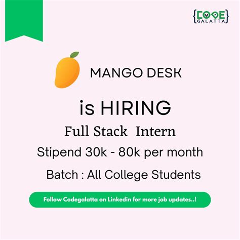 Mangodesk San Francisco Is Hiring Remote Full Stack Interns And Theyre Offering Up To