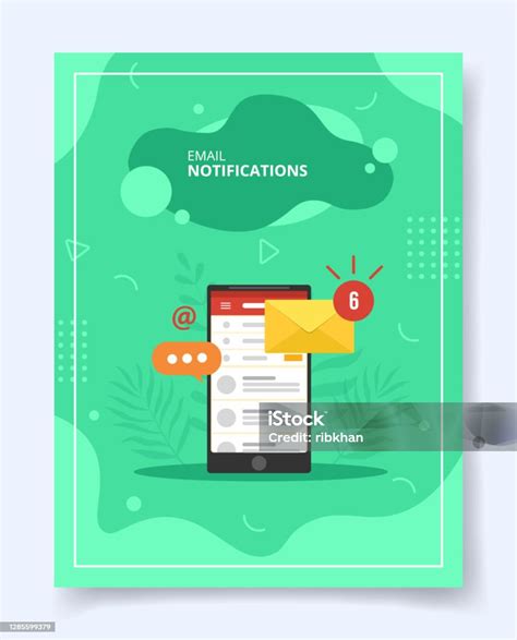 배너 전단지 책 표지 액체 모양 스타일의 잡지 의 템플릿에 대한 스마트 폰에 이메일 알림 벡터에 대한 스톡 벡터 아트 및 기타 이미지 Istock