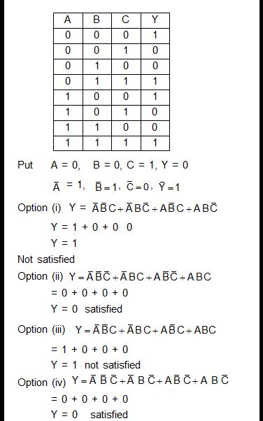 The Truth Table Below Gives The Value Y A B C Where A B And C Are Binary Variables