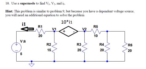 solved use a supernode to find v1 v2 and i1 this problem