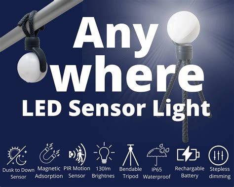 Rechargeable Led Security Lights Motion Sensor Light Outdoor Ip65 Waterproof With Tripod And