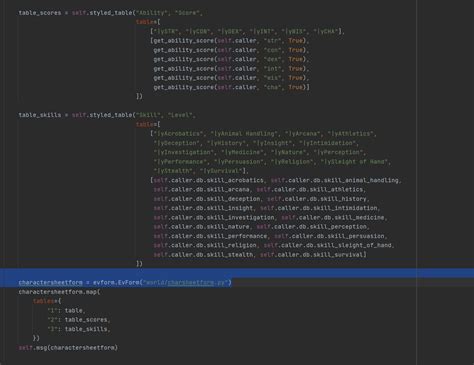 Bug Form Fails To Display Tables Correctly · Issue 2308 · Evennia