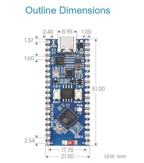 Esp32 S3 Pico Esp32 S3 Microcontroller 24 Ghz Wi Fi Development Board