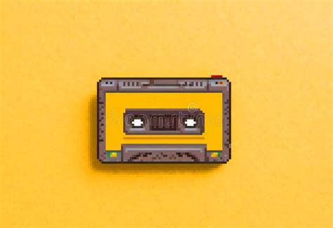 A Tiny Yellow Tape Cassette In The Shape Of An Ipod Stock Illustration Illustration Of Yellow