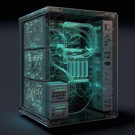 Premium AI Image A Close Up Of A Computer Case With A Lot Of Wires Generative Ai