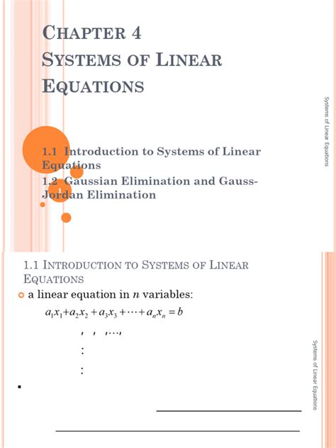 4 System Linear Equations Pdf Applied Mathematics Algebra