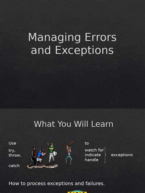 Managing Errors And Exceptions Pdf Class Computer Programming