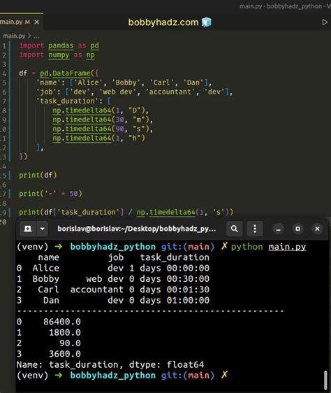 Convert Timedelta64 Column To Seconds In Pandas Dataframe Bobbyhadz
