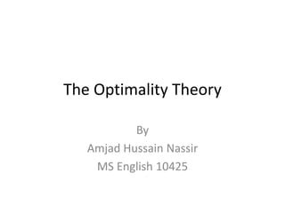 Optimality Theory Pptx