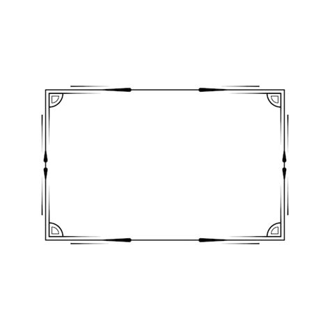 Premium Vector Abstract Black Simple Line Rectangular Frame Doodle