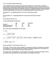 SPRING 2011TEST OF DIFFERENCE BETWEEN PROPORTIONS TEST OF DIFFERENCE BETWEEN PROPORTIONS A