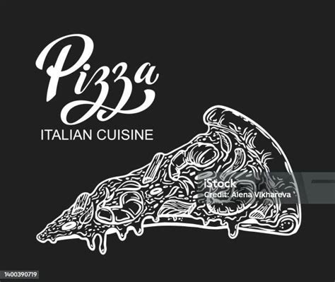 피자 한 조각 이탈리아 음식 메뉴 디자인 템플릿 손으로 그린 피자 가게 메뉴 템플릿 벡터 일러스트레이션 메뉴에 대한 피자 라벨 그리기에 대한 스톡 벡터 아트 및 기타 이미지