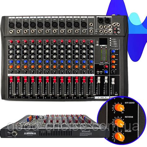Купить Аудио микшер на 12 каналов Usb Mixer Bt 1206 Профессиональный микшерный пульт цена