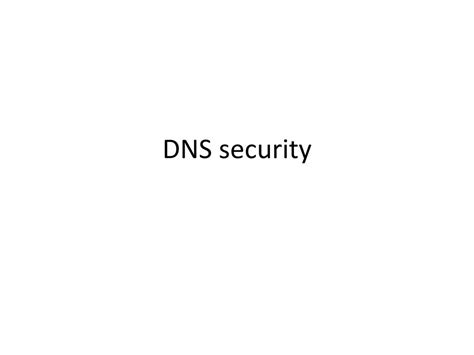 DNS Security Ppt Download