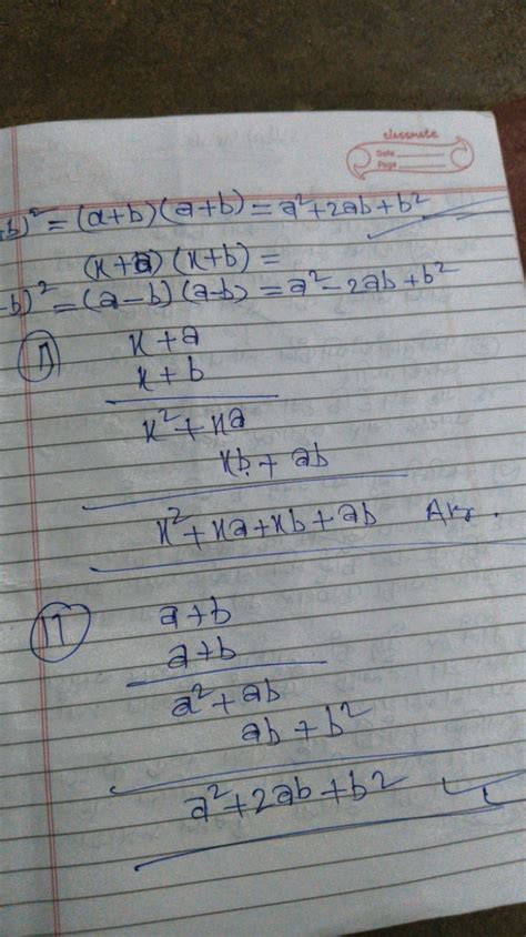 The Image Shows Handwritten Mathematical Expressions Related To Algebraic
