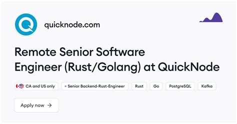 quicknode hiring senior software engineer rust golang remote work