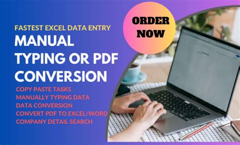 do fastest excel data entry manual typing or pdf conversion by mohd
