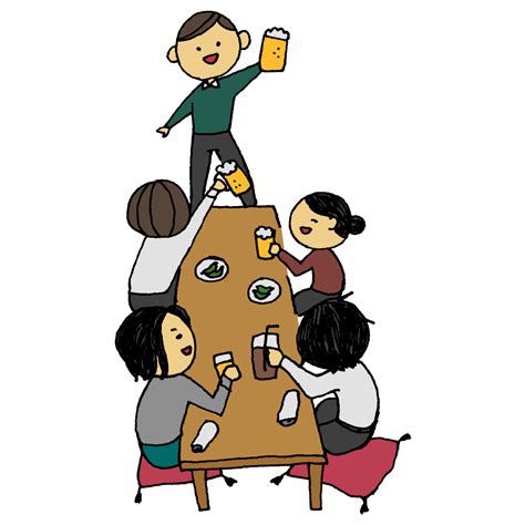 飲み会をする人たちのフリーイラスト フリーイラスト・クラシック（フリクラ）