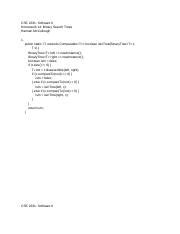 CSE Hw Docx CSE Software II Homework Binary Search Trees Hannah McCullough