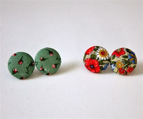 Diy Button Earrings Fabric Earrings Diy Jewelry Earrings Diy