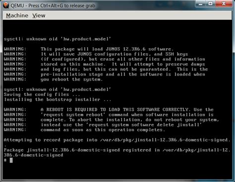 Making A Qemu Junos Router Installing Junos 123r66 Domestic Signed