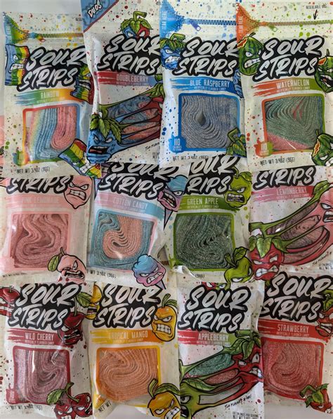 Sour Strips Sour Candy Variety Pack All 12 Flavors