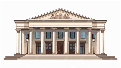 Classical Style Facade With Columns Vector Illustration Premium Ai Generated Vector