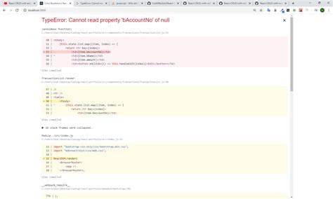 TypeError Cannot Read Property BAccountNo Of Null Issue CodAffection React CRUD With