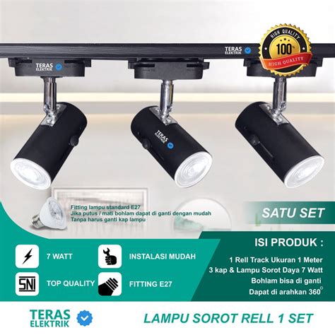 Jual Paket Lampu Sorot Rel Set Isi Spotlight Track Light Rell Shopee Indonesia