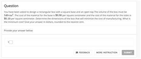 Solved Question You Have Been Asked To Design A Rectangular Chegg