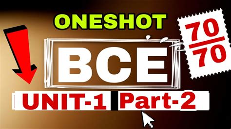 📚 Bce Unit 1 Part 2 Oneshot Lecture 🔥prepare For Your Exams In One Go Rgpv Exam Youtube