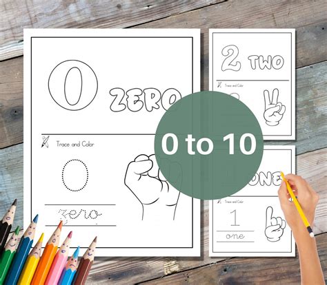 NUMBER Coloring And Tracing Worksheets To Counting Preschool Activity Digital Product