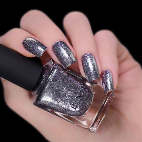 Ilnp Carbon Sleek Gunmetal Holographic Ultra Metallic Nail Polish