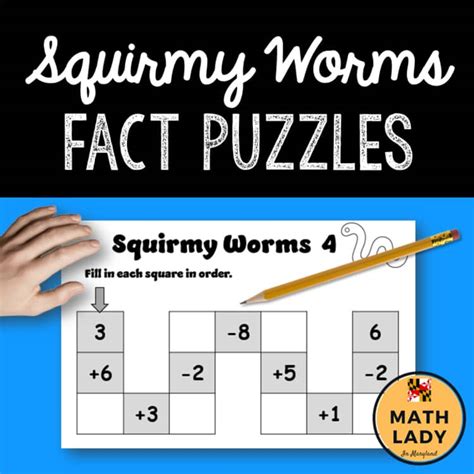 Addition Subtraction Math Fact Puzzles Squirmy Worms Grades 1 2