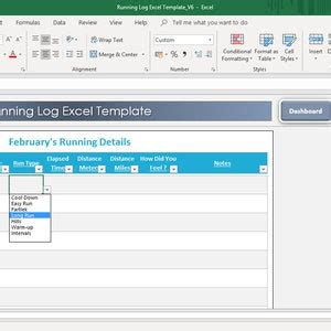 Running Log Excel Template Running Tracker Running Excel Planner Printable Excel