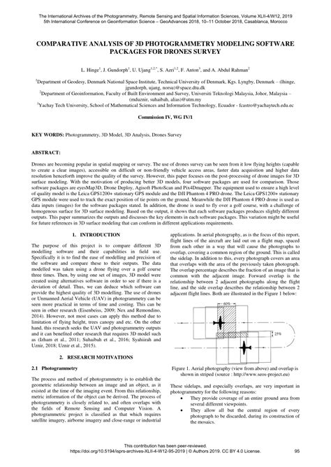 Pdf Comparative Analysis Of 3d Photogrammetry Modeling Software Packages For Drones Survey