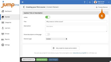 How To Preview A Course Element JumpLMS