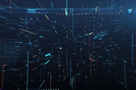 Premium Photo Infinite Flight Among Binary Code In A Chaotic Technological Space 3d Illustration