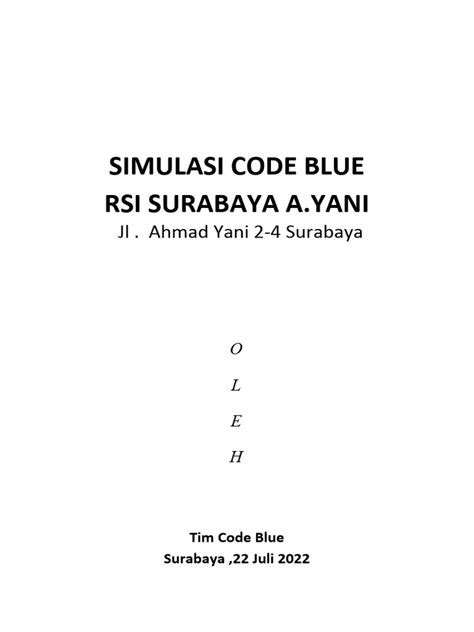 Skenario Simulasi Code Blue 2022 New Pdf