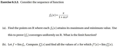 Solved Exercise Consider the sequence of function х Chegg com
