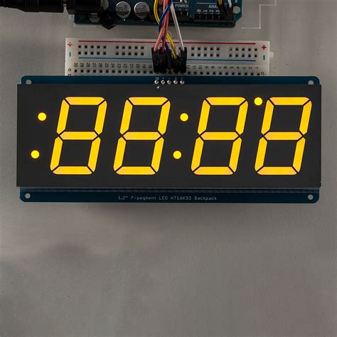 Adafruit 12 4 Digit 7 Segment Display Wi2c Backpack Yellow