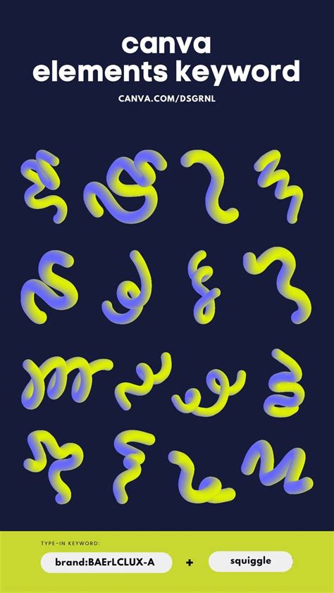D Simple Squiggle Canva Elements Keyword Keyword Elements Canva Graphic Design Lessons