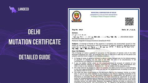 Delhi Mutation Certificate Property Mutation Records Comprehensive
