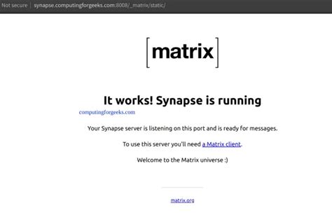 Run Synapse Matrix Homeserver In Docker Containers Computingforgeeks