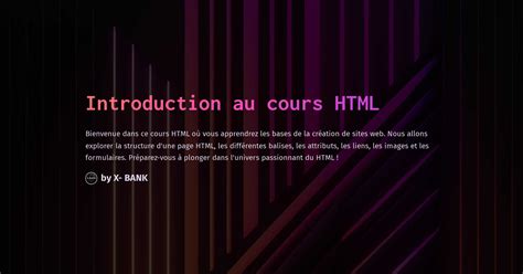 Introduction Au Cours HTML